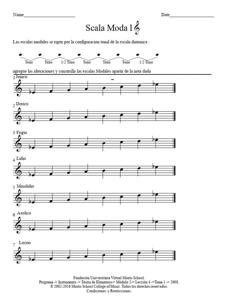 EScalas Modales Evaluacion 1 TC | PDF