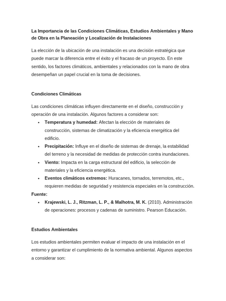 La Importancia de Las Condiciones Climáticas | PDF | Entorno natural ...
