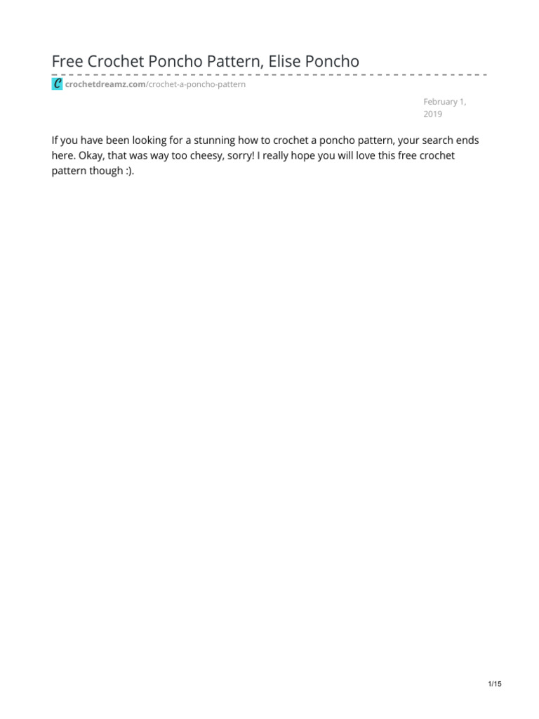 Crochetdreamz Com-Free Crochet Poncho Pattern Elise Poncho | PDF ...