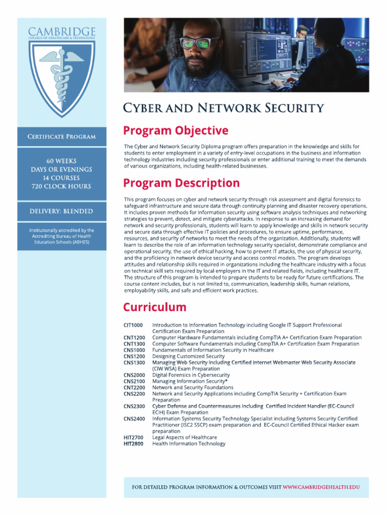 Cyber and Network Security Certificate | PDF