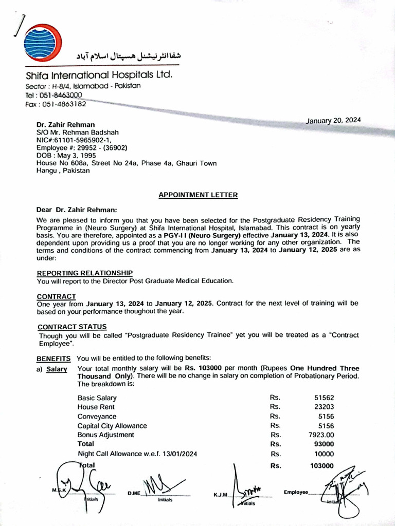 Appointment Letter | PDF