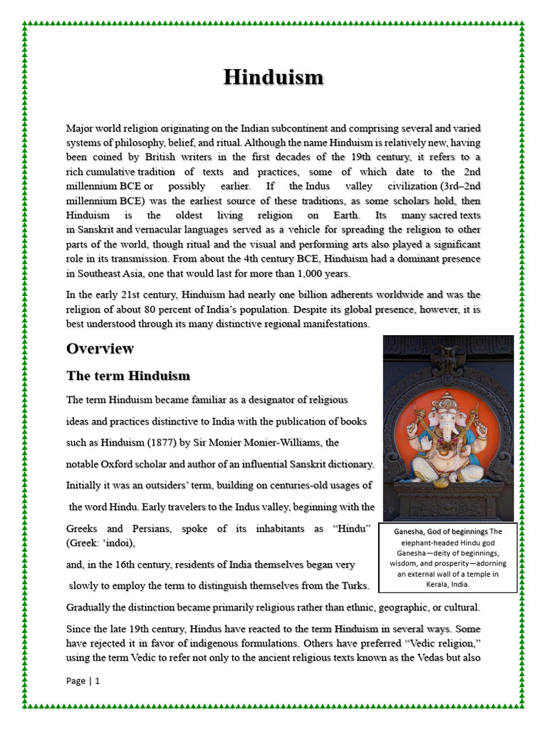 Hinduism: Origins and Key Concepts | PDF | Brahman | Moksha