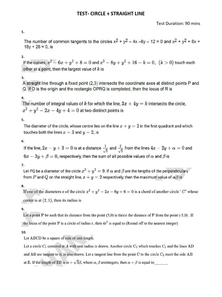 Test (Circle + ST Line) | PDF