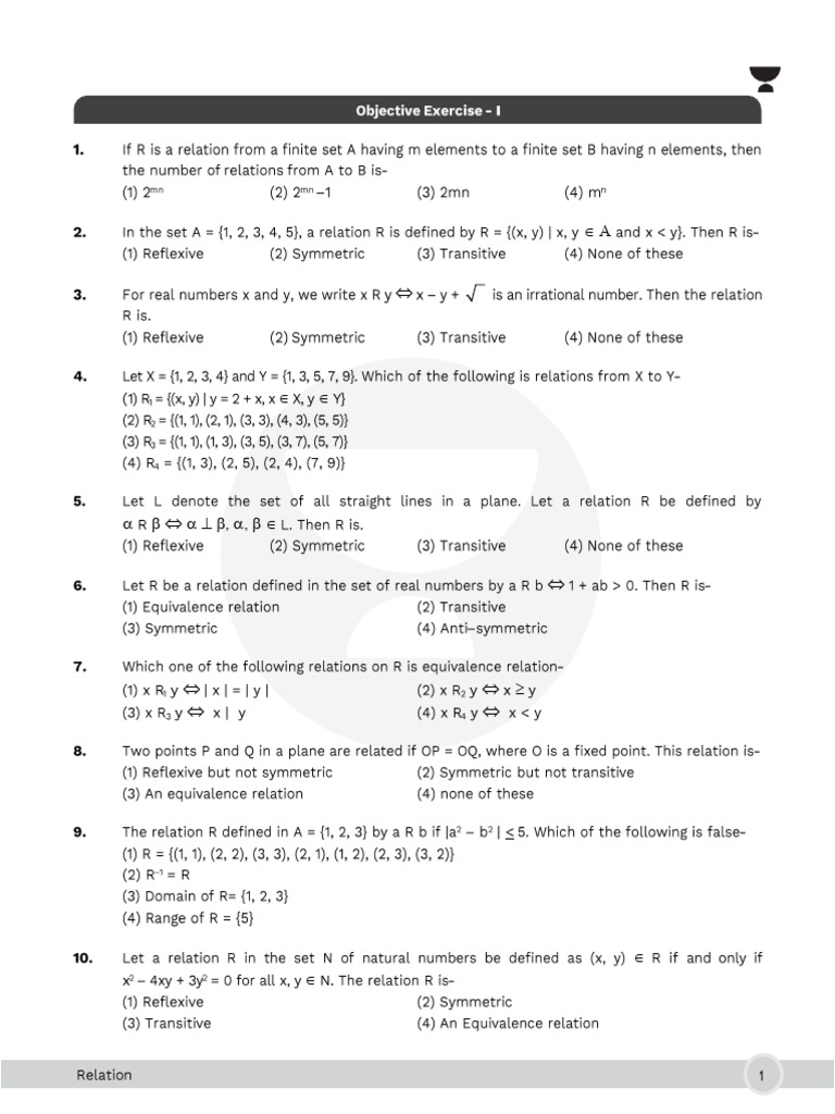 Relation Sheet Pdf