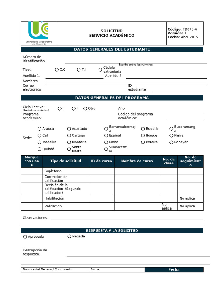 Formato Solicitud Validacion | PDF