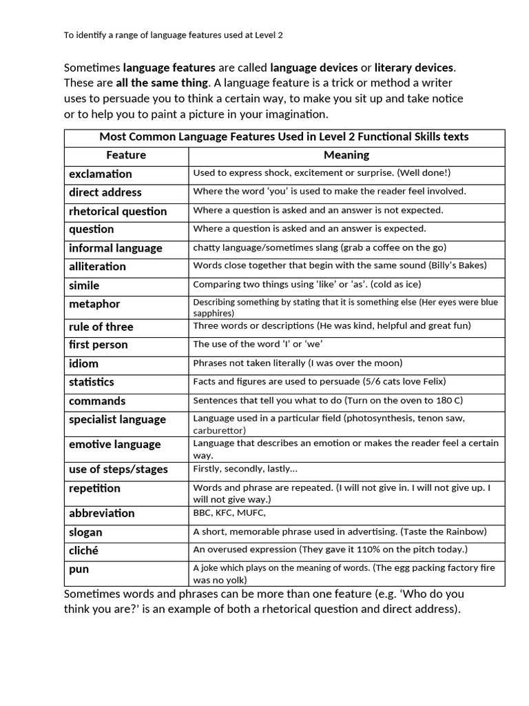 L2 Texts Language Features | PDF | Question | Linguistics
