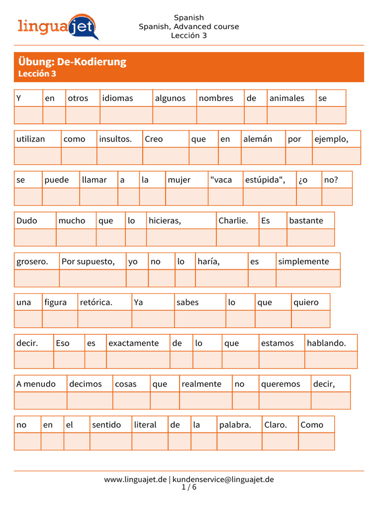 Lección 3 Exercise Decoding | PDF
