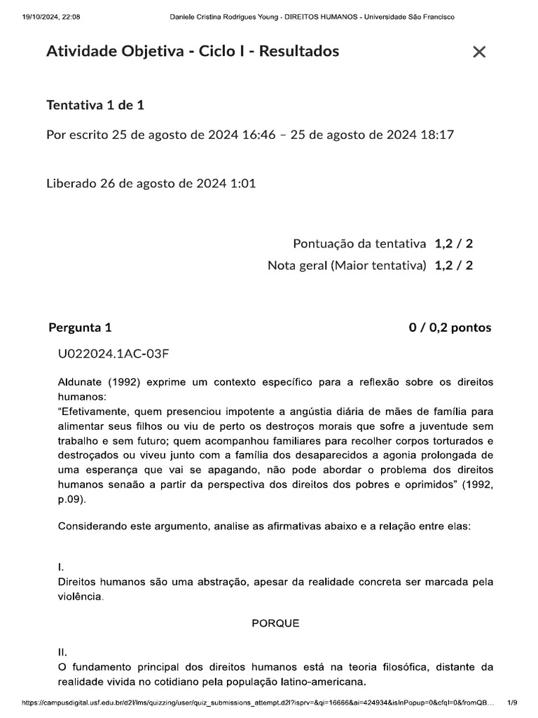 Atividade Objetiva - Ciclo I | PDF