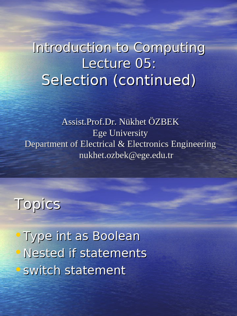 Lecture 5 | PDF | Boolean Data Type | Integer (Computer Science) Lecture 5 | PDF | Boolean Data Type | Integer (Computer Science)