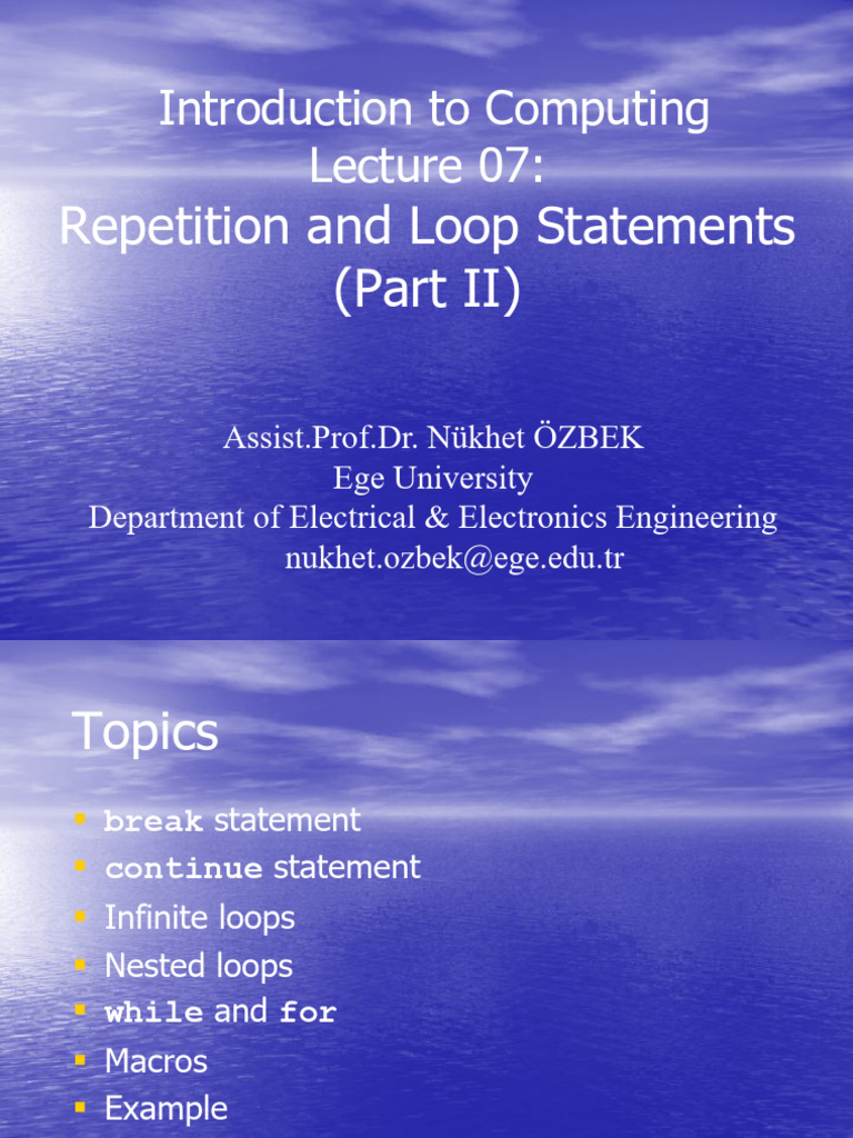 Lecture 07 | PDF | Control Flow | Computer Programming Lecture 07 | PDF | Control Flow | Computer Programming