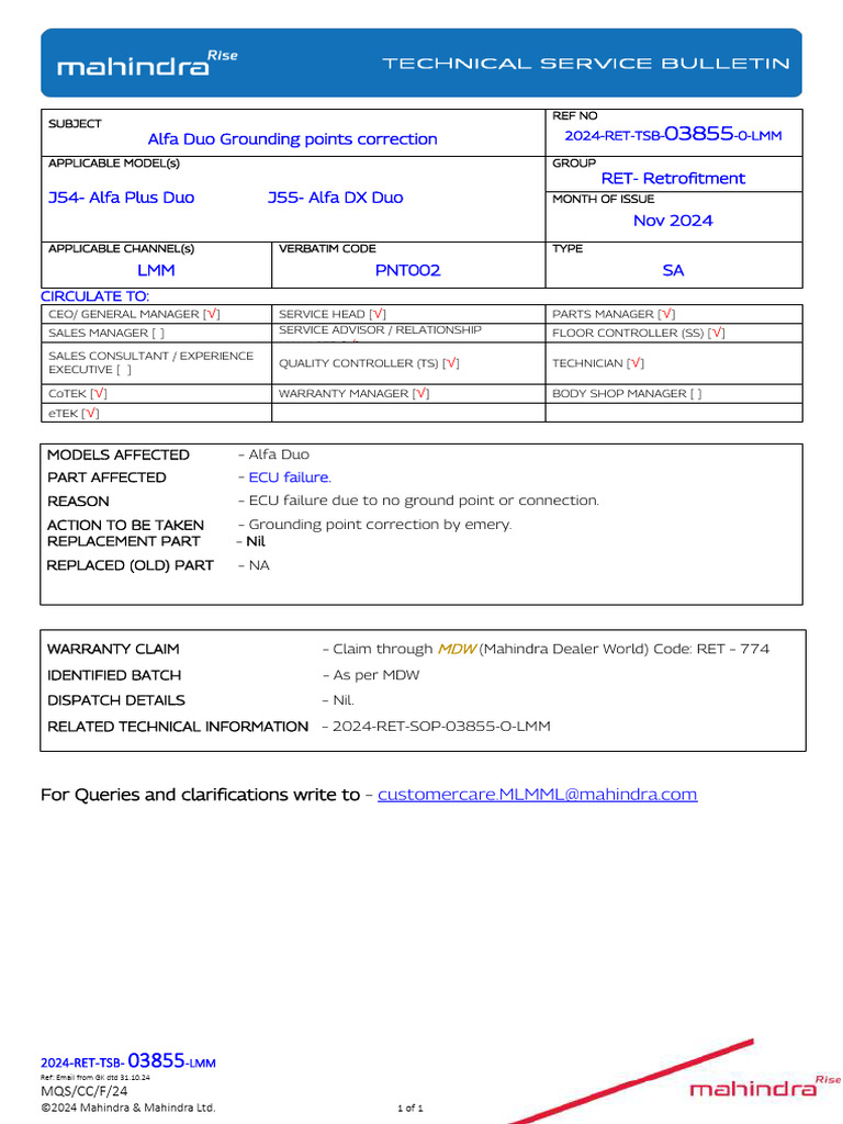 Alfa Duo Grounding Points Fix Guide | PDF