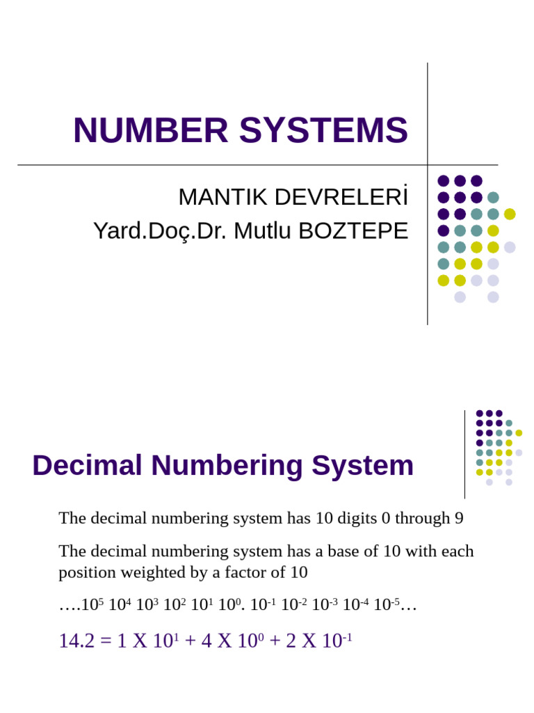 Lecture2 Number Systems | PDF | Subtraction | Binary Coded Decimal