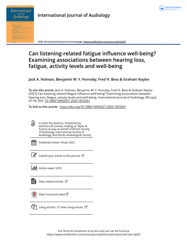 Can Listening-Related Fatigue Influence Well-Being Examining ...