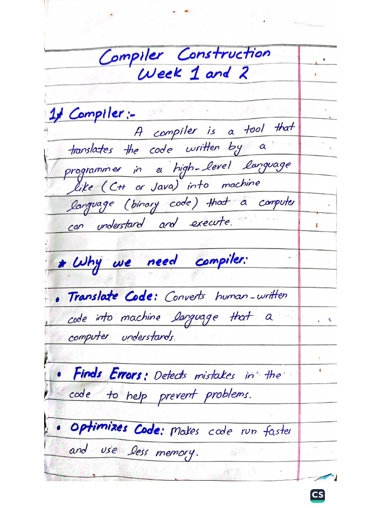 Compiler Construction Week 1-2 | PDF