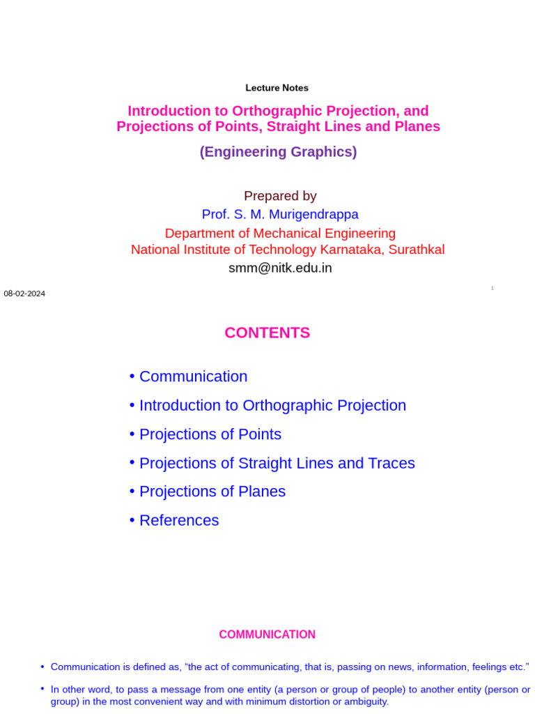 Engineering Graphics-SMM - Revised - 08-02-2024 | PDF | Euclidean Geometry | Geometry