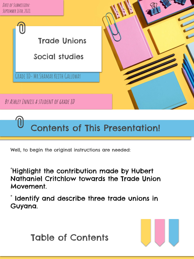 Trade Union Presentation | PDF | Trade Union | Labor Related Organizations