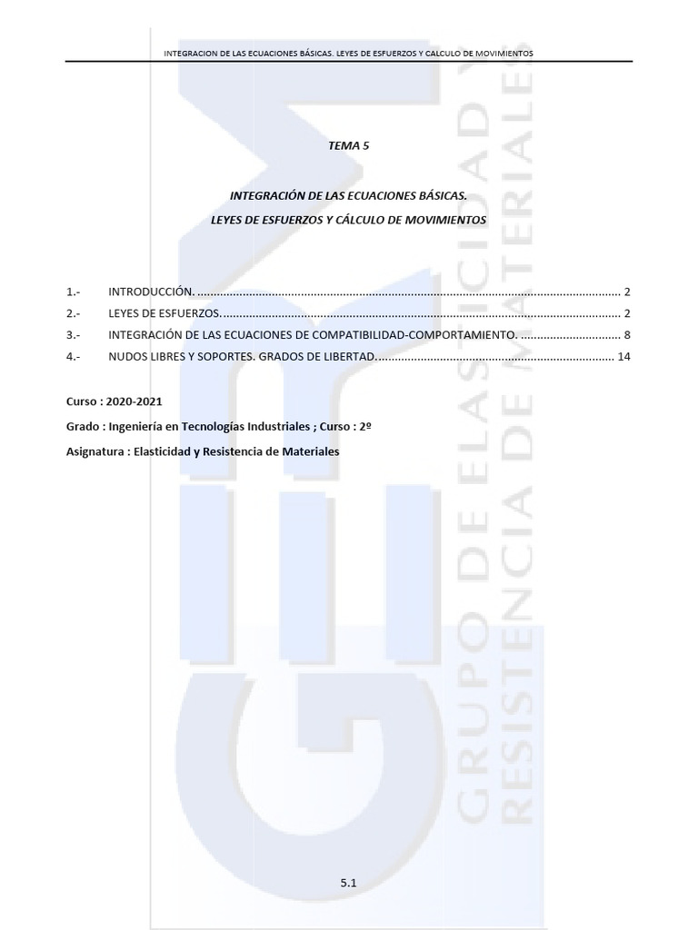 CAP 5 Leyes de Esfuerzos, Integración Comportamientos, Discontinuidades, Mohr y Nudos | PDF ...