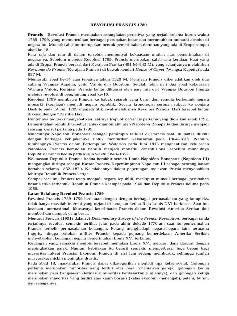 Revolusi Prancis 1789 | PDF
