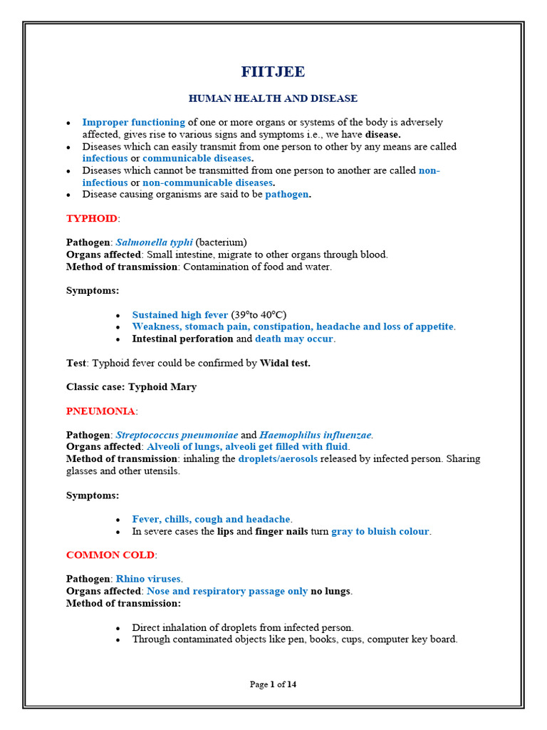 Human Health and Disease Notes | PDF | Immune System | Antibody