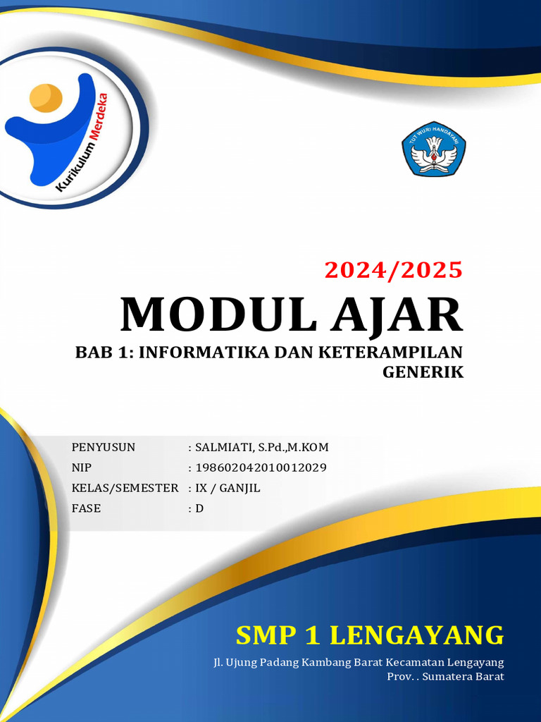 Bab 1 Modul Ajar Informatika Kelas 9 Part 1 | PDF