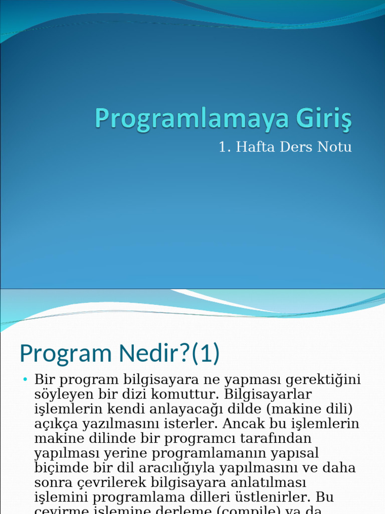 Hafta 1 | PDF