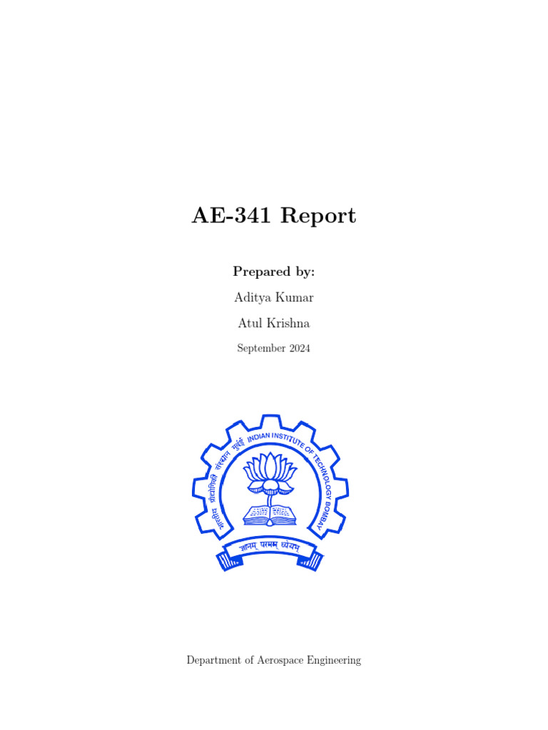 AE 341 Report | PDF | Aerospace Engineering | Aerodynamics