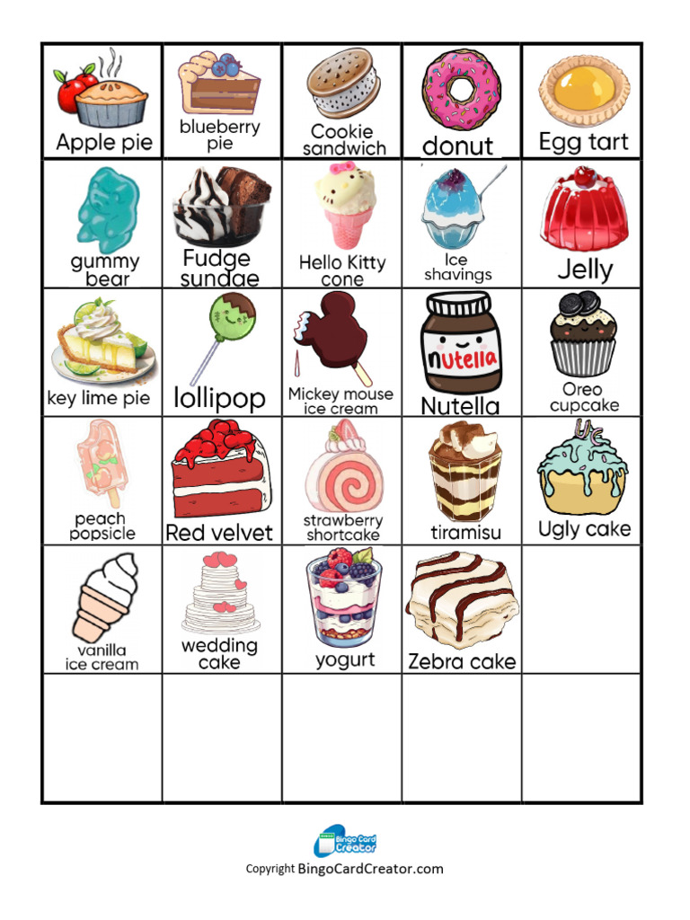 A-Z Dessert Matching Activity | PDF