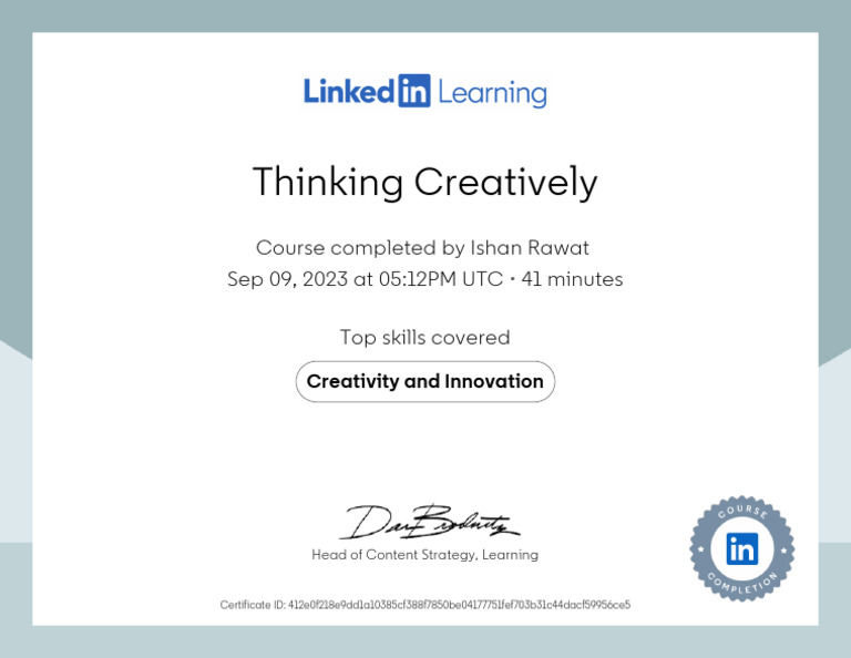 LinkedIn Learning Certificate 4 | PDF