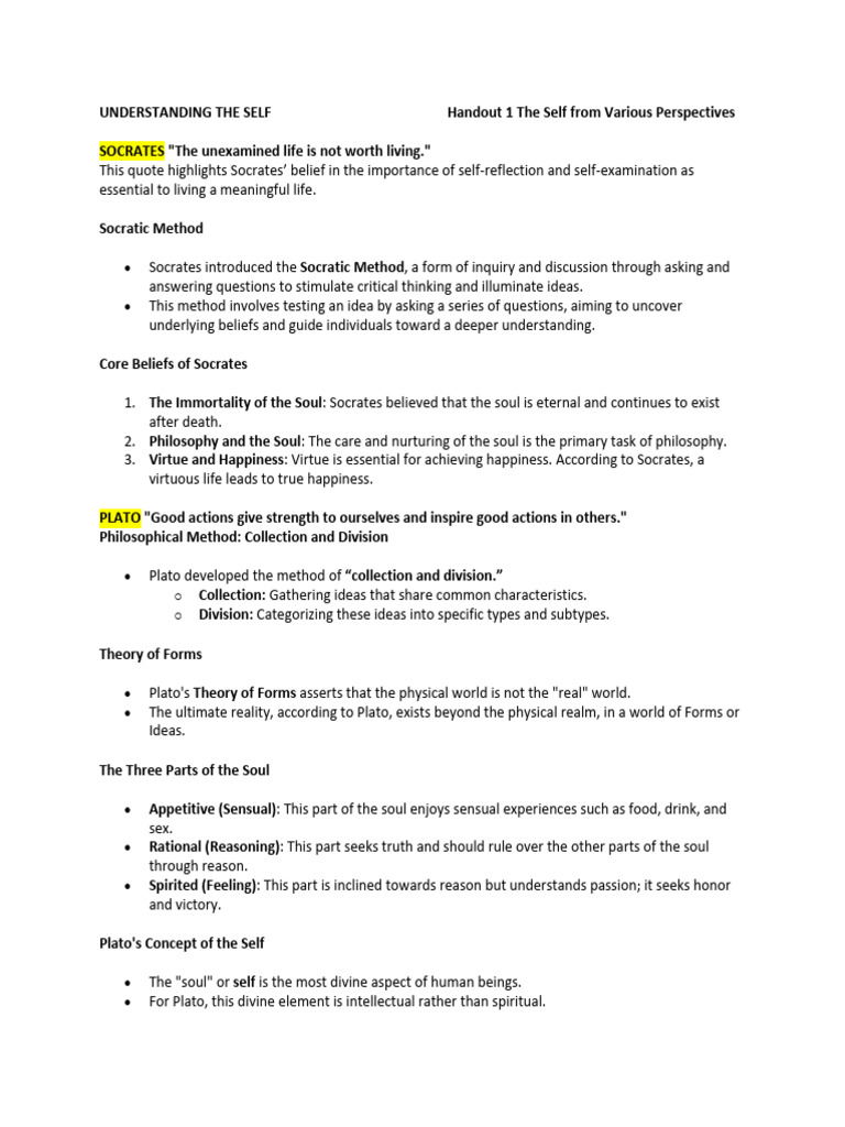 UTS Handout 1 | PDF | Id | Mind