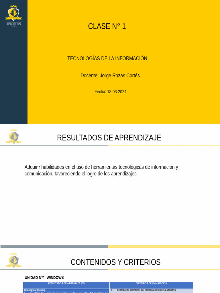 Clase 1 - Presentación Del Módulo TIC para MMI | PDF | Evaluación | Unidad Central de procesamiento
