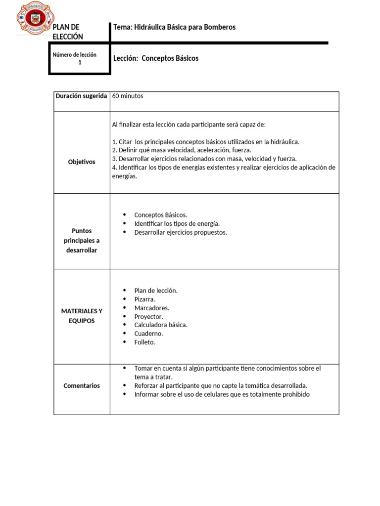 Plan de Leccion #1 | PDF | Masa | Fuerza