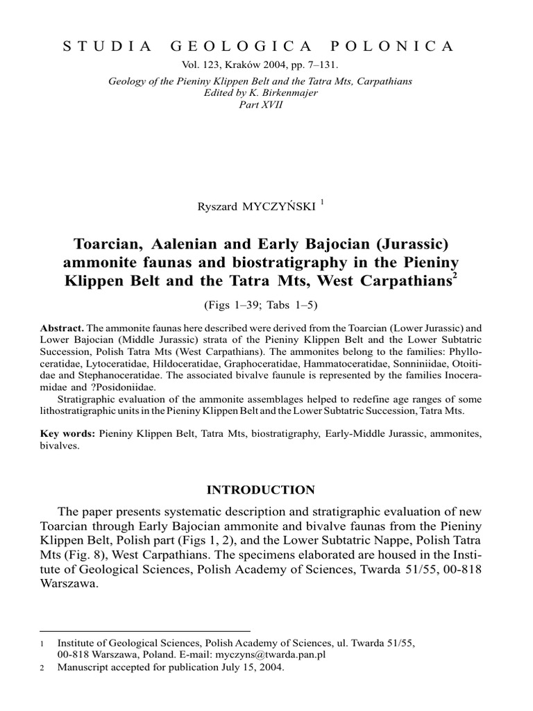 Toarcian, Aalenian and Early Bajocian (Jurassic) | PDF | Geology ...