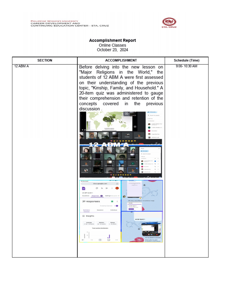 Malapo October 23,2024 | PDF | Science & Mathematics