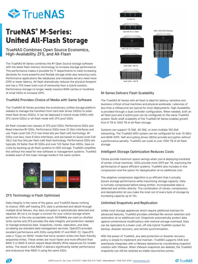TrueNAS M-Series Unified Flash Storage Data Sheet June 2023 | PDF ...