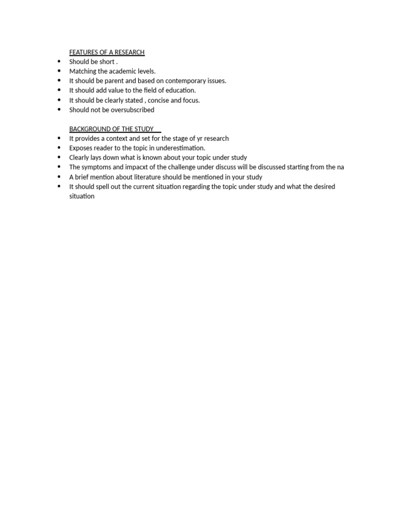 Features of A Research | PDF