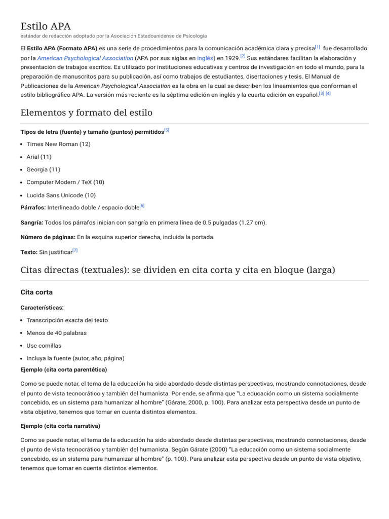 Estilo APA - Wikipedia, La Enciclopedia Libre | PDF | Estilo apa