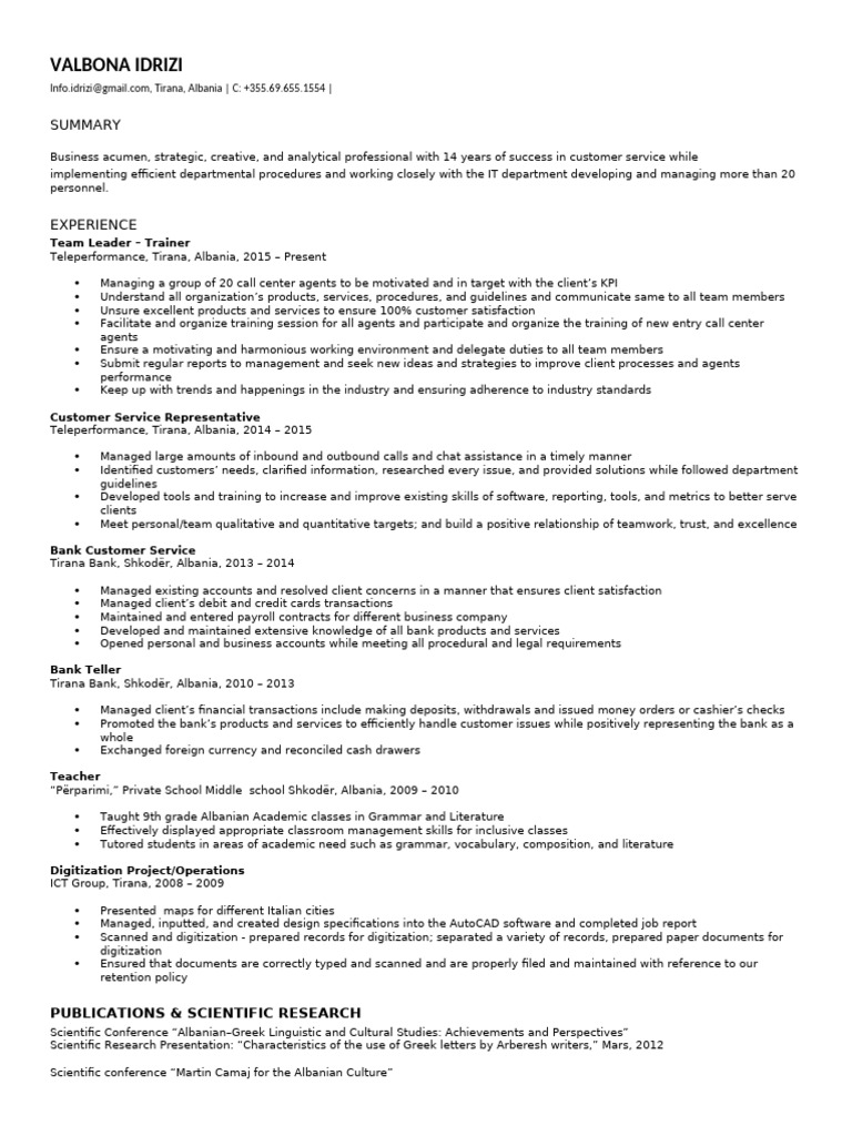 Valbona Idrizi - English-3 | PDF | Call Centre | Banks