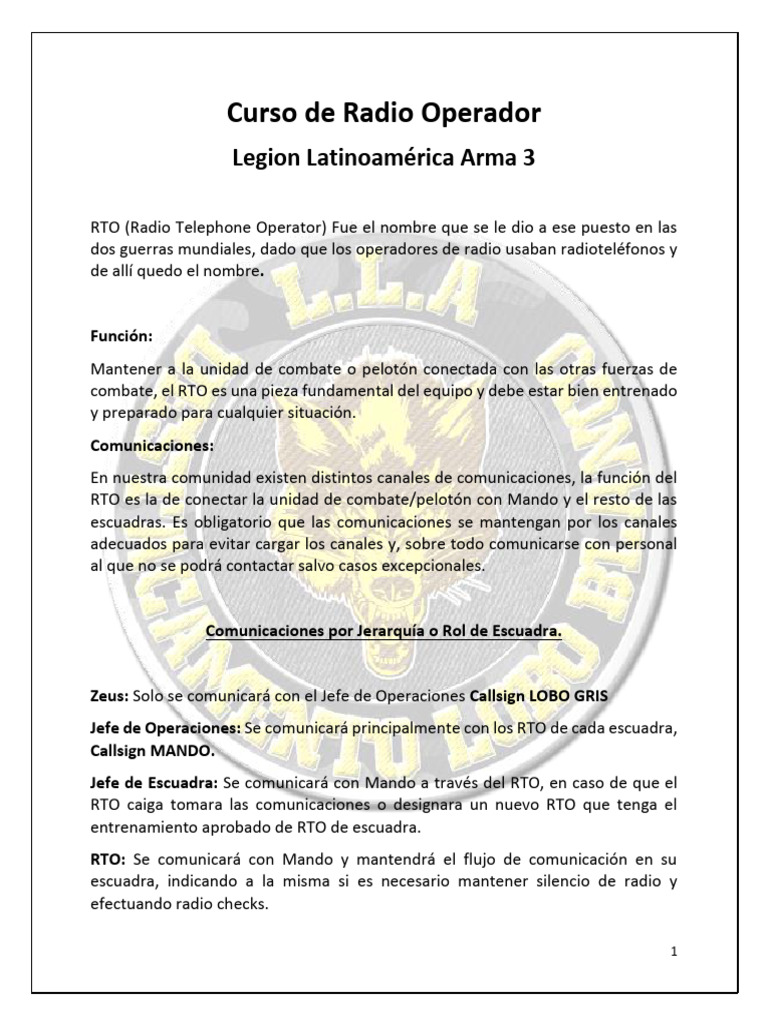 Curso de Radio Operador en Arma 3 | PDF | Apoyo aéreo cercano | Artillería