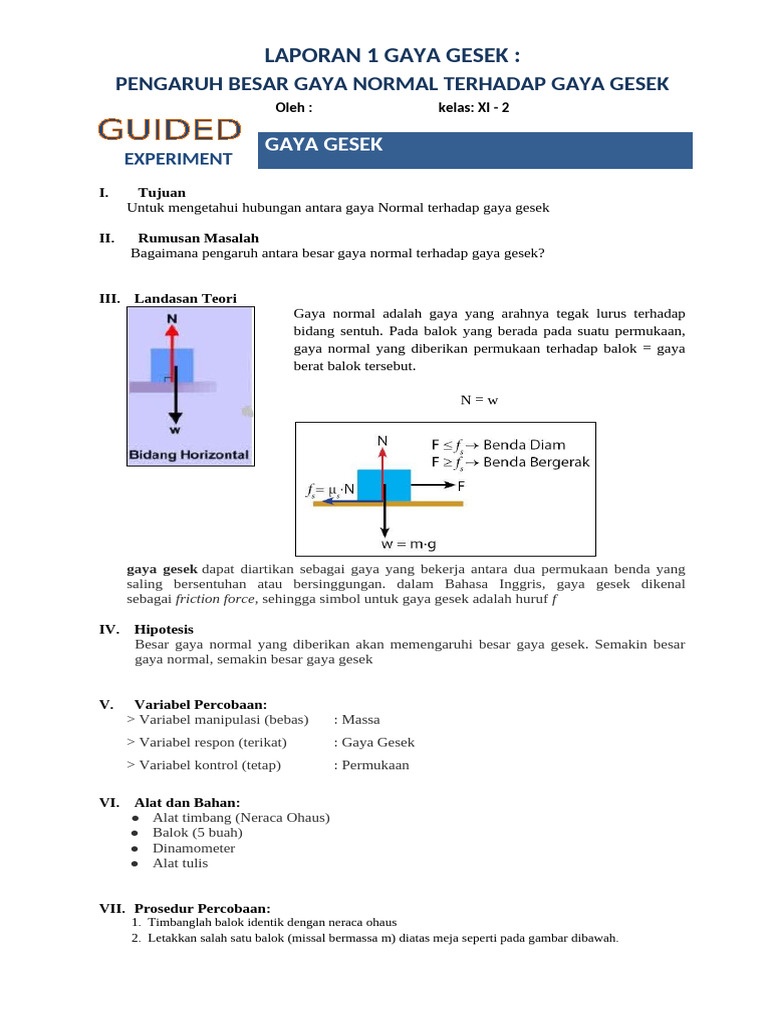 LKPD 1 Gaya Gesek | PDF