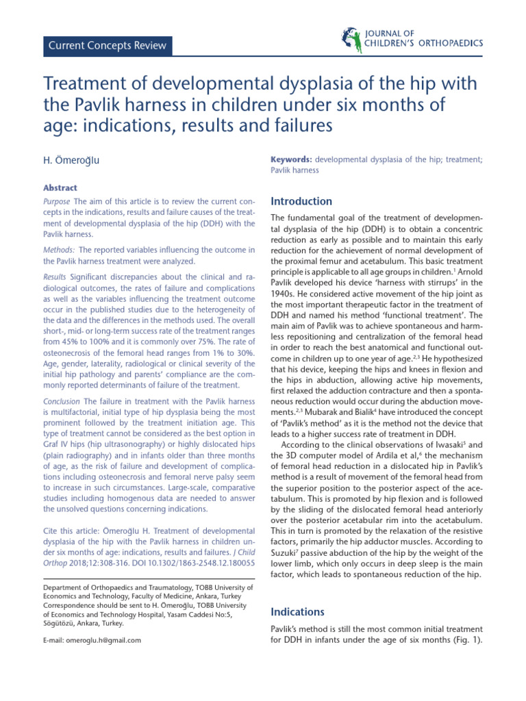 Pavlik Harness for Hip Dysplasia in Infants | PDF | Hip