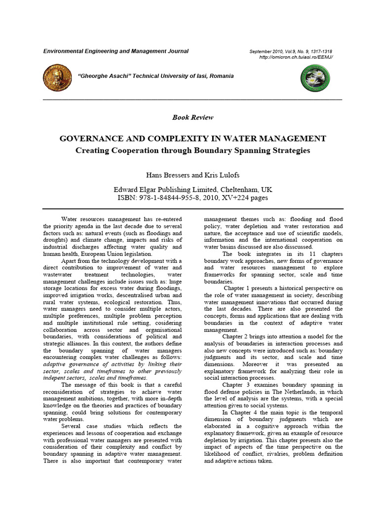 33 Book Review Bressers Lulofs | PDF | Water Resources | System