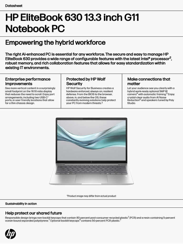 HP EliteBook 630 13.3 Inch G11 | PDF | Windows 10 | Microsoft Windows