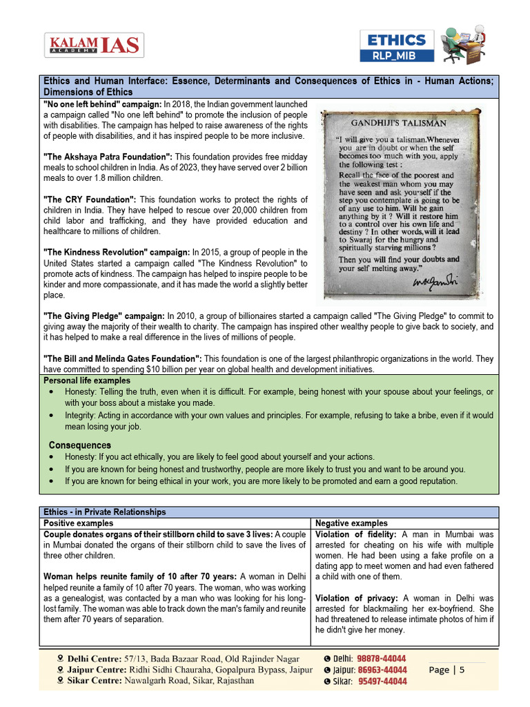 GS4 Topic 1 Value Addition | PDF | Virtue | Virtue Ethics