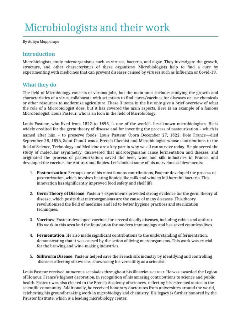 Biology Homework | PDF | Louis Pasteur | Microbiology