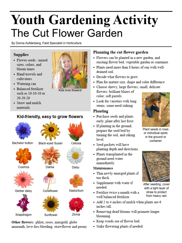 cut flower garden | PDF | Flowers | Mulch