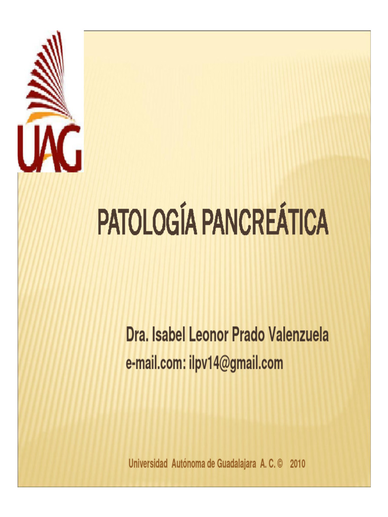Presentacion Patolog Pancreatica | PDF | Páncreas | Medicina CLINICA