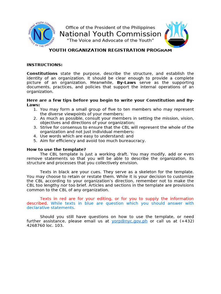Youth Organization Constitution Template | PDF | Impeachment | Committee