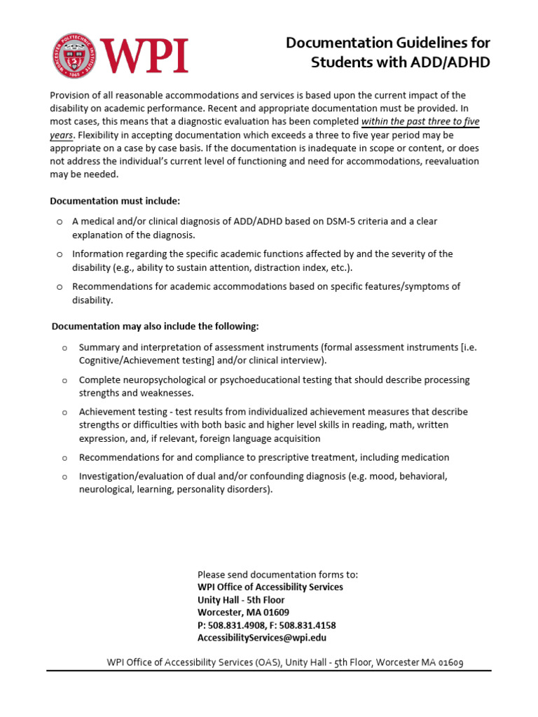 ADHD Documentation Guidelines | PDF | Attention Deficit Hyperactivity ...