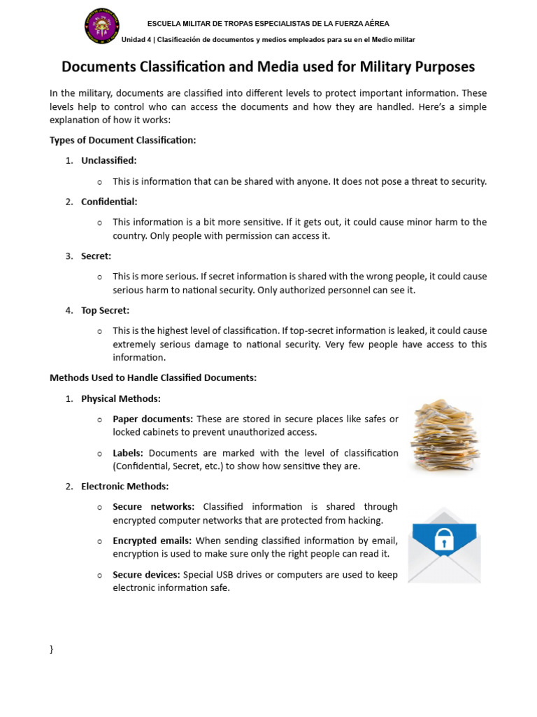 Documents Classification and Media Used For Military Purposes | PDF ...