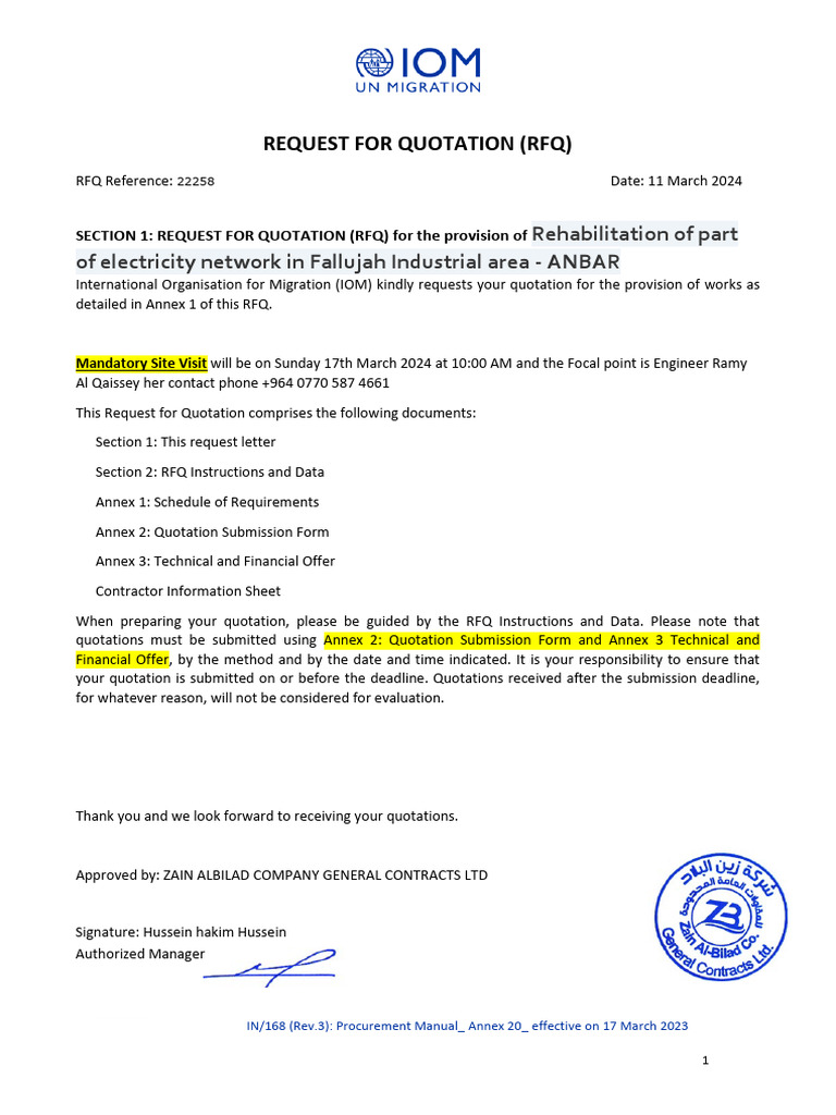 Annex 20 TMP Request For Quotation | PDF | Taxes | Value Added Tax